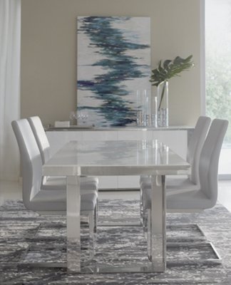 Harley White Glass Rectangular Table | Dining Room - Tables | City ...