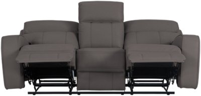 Rhett Gray Microfiber Power Reclining Sofa | Living Room - Reclining ...