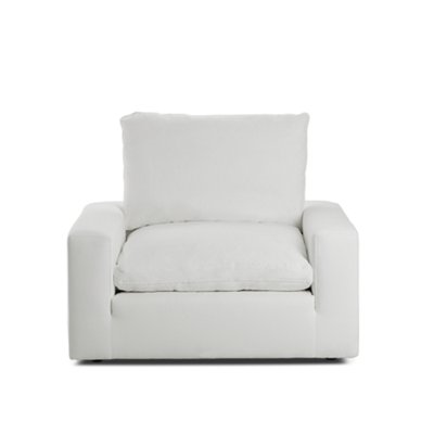 Nixon White Fabric Chair | Living Room - Chairs | City Furniture